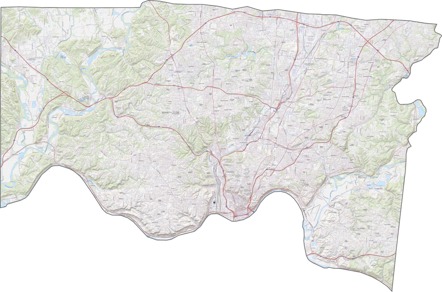 Hamilton County Map, Ohio - US County Maps