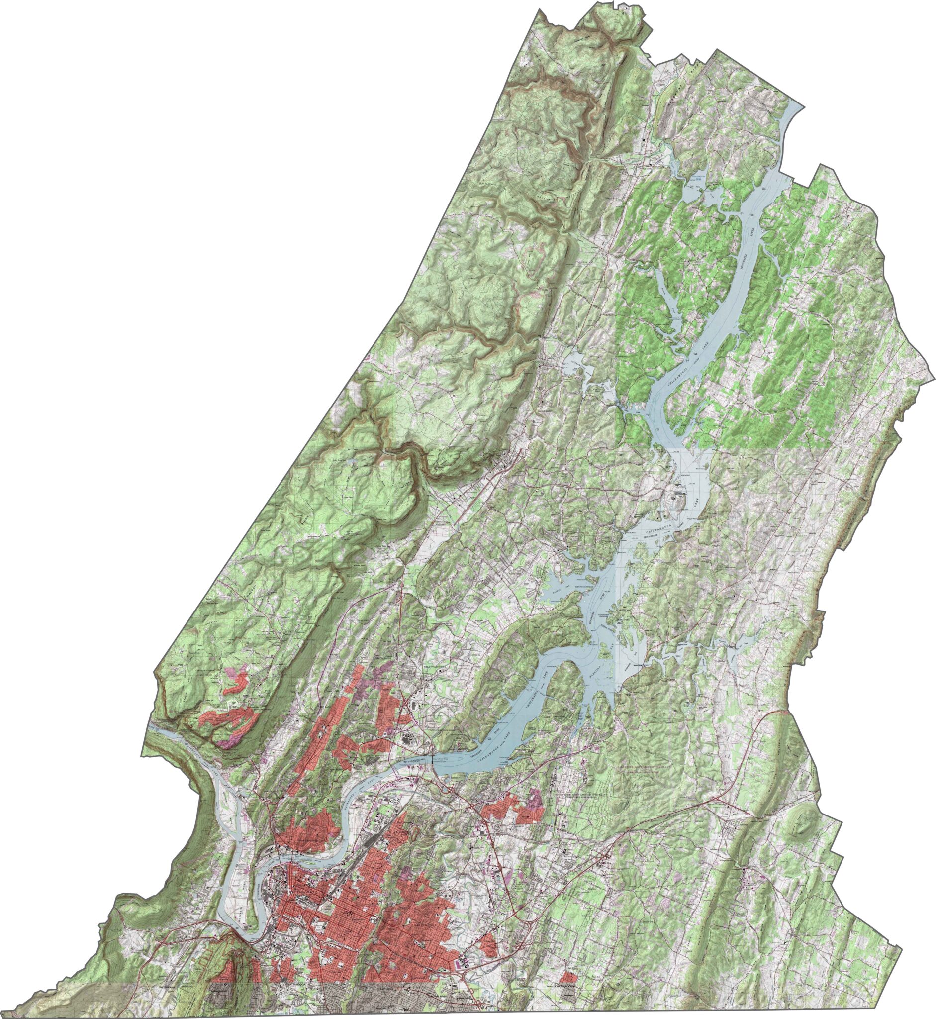 Hamilton County Map, Tennessee - US County Maps