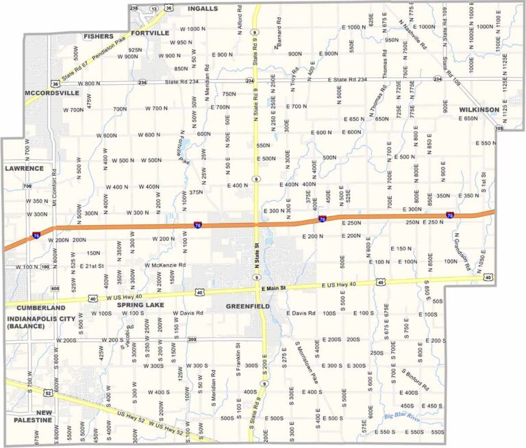 Hamilton County Map, Indiana - US County Maps