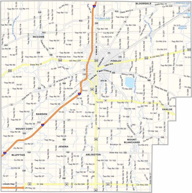 Allen County Map, Ohio - US County Maps