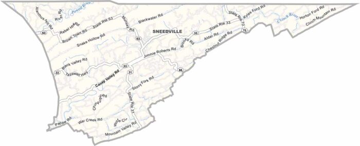 Hancock County Map, Tennessee - US County Maps