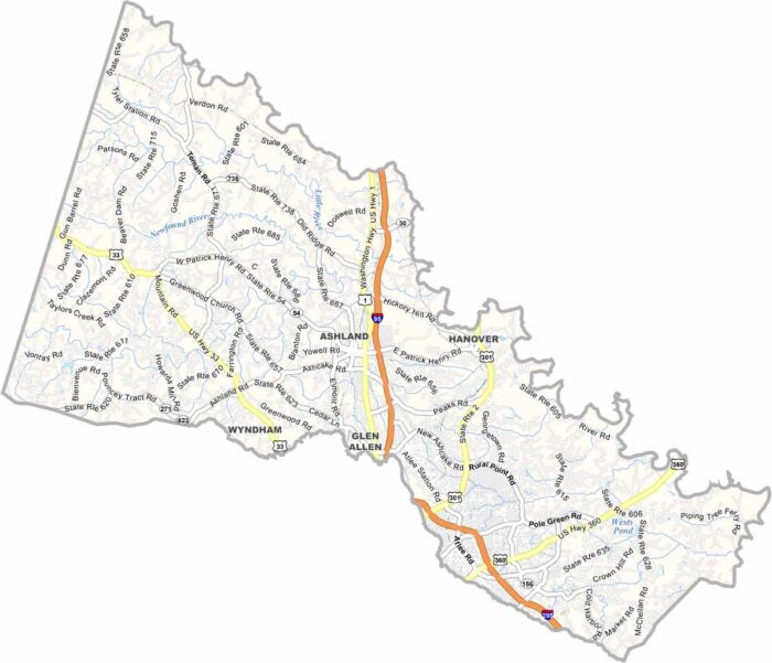 Henrico County Map, Virginia - US County Maps