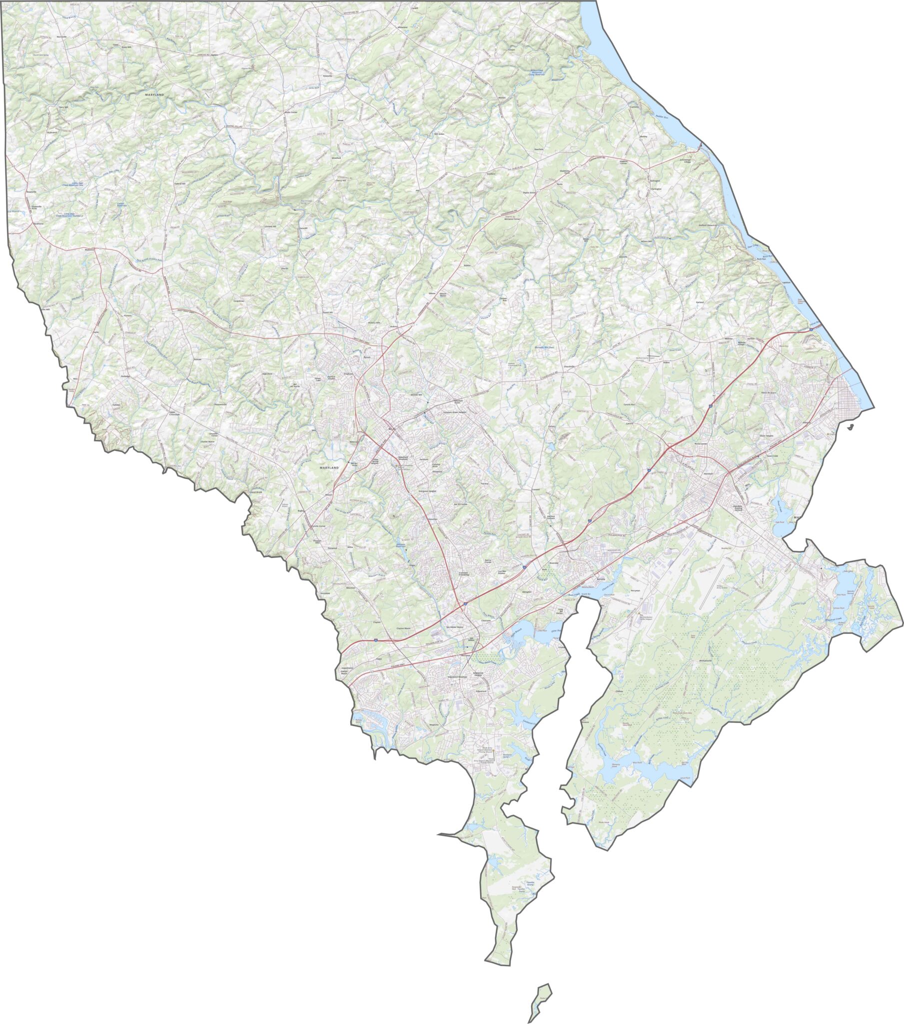 Harford County Map, Maryland - US County Maps