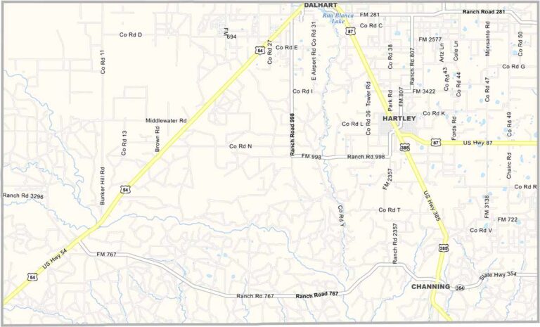 Hartley County Map, Texas - US County Maps