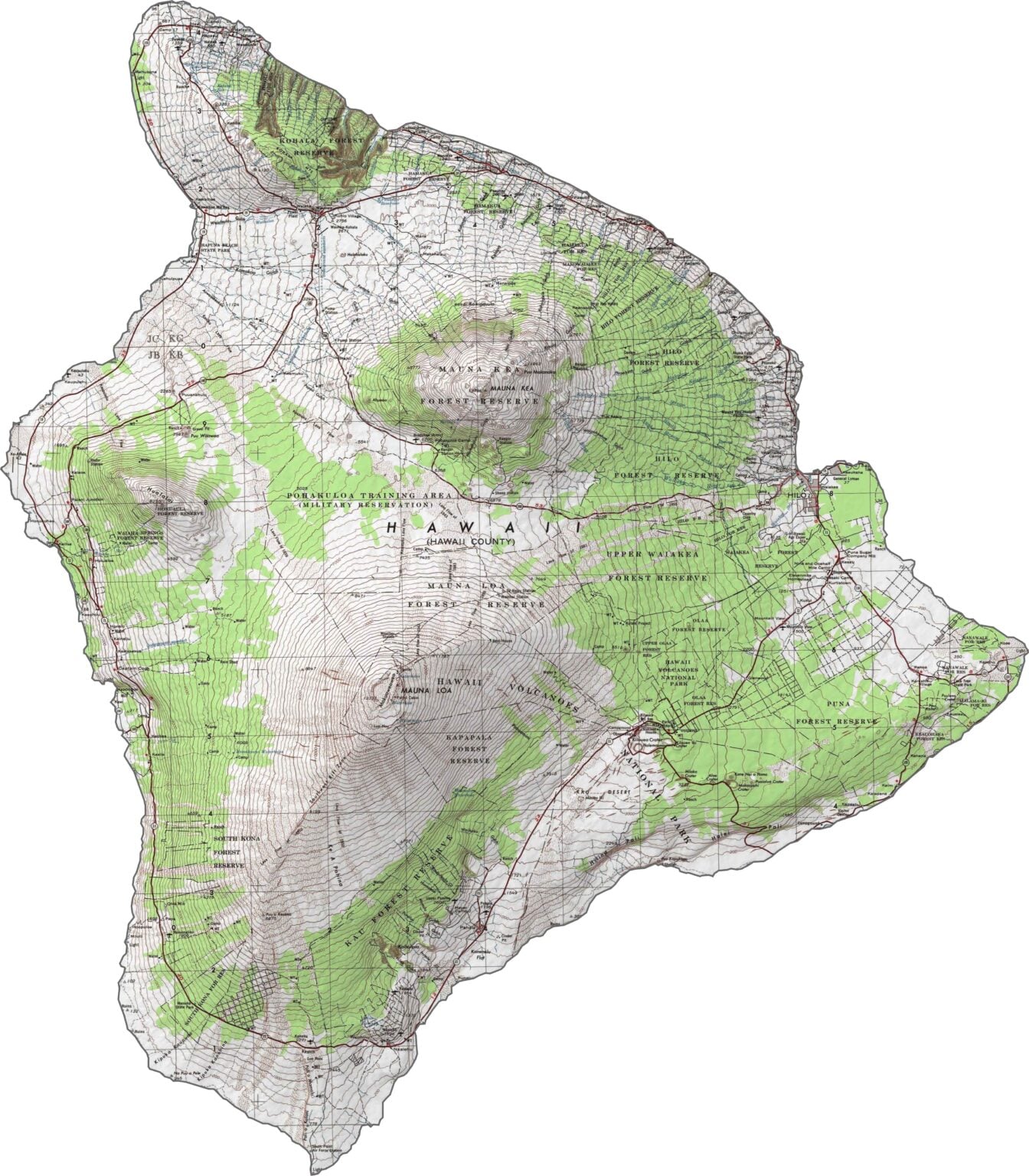 Hawaii County Map, Hawaii - US County Maps