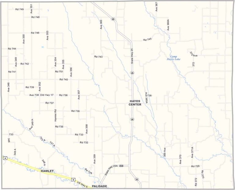Hayes County Map, Nebraska - US County Maps