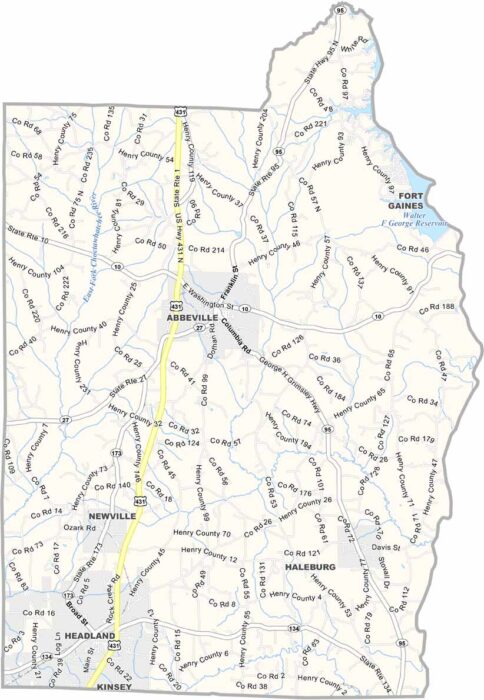 Henry County Map, Alabama - US County Maps