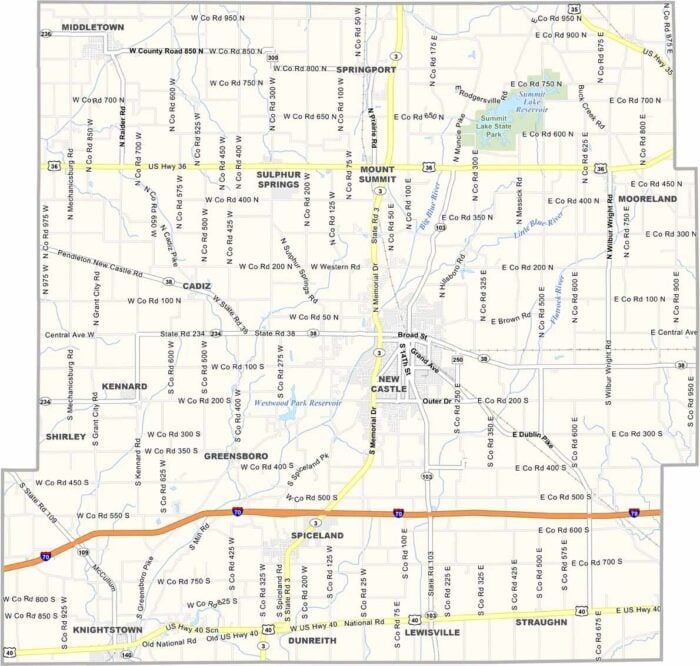 Delaware County Map, Indiana - US County Maps