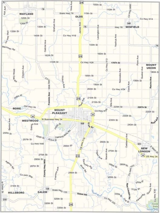 Henry County Map, Iowa - US County Maps
