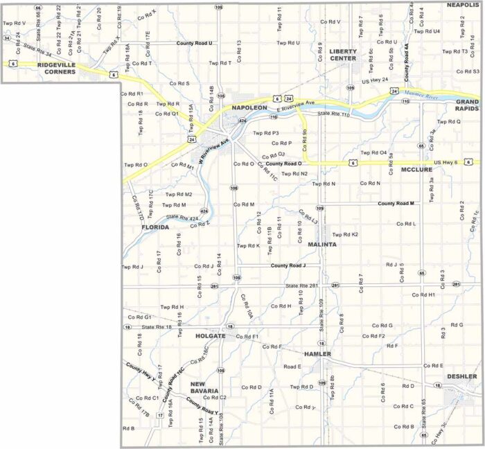 Lucas County Map, Ohio - US County Maps