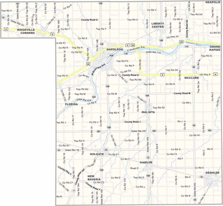 Henry County Map, Ohio - US County Maps
