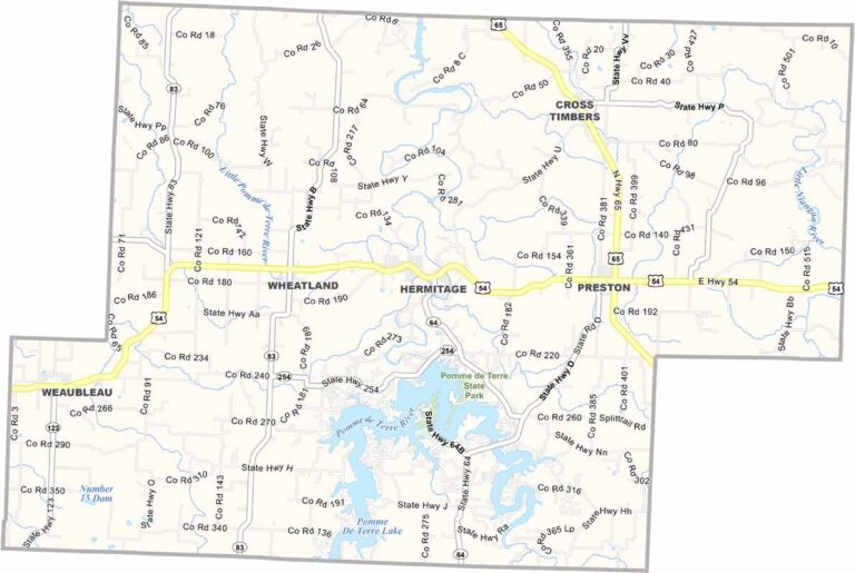 Hickory County Map, Missouri - US County Maps
