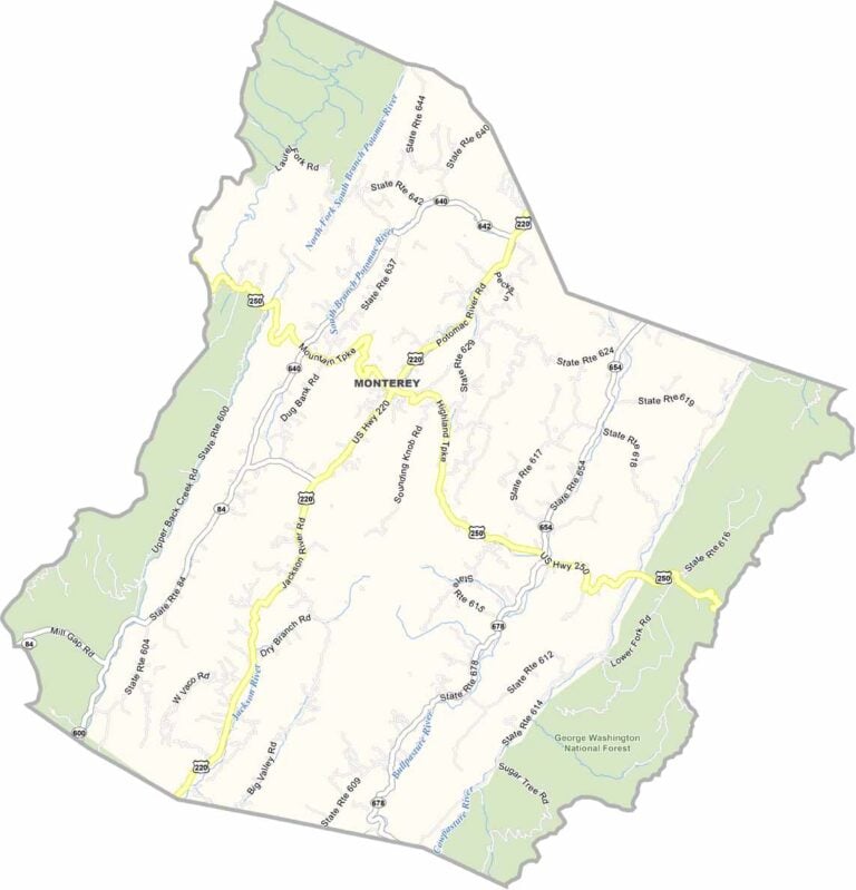Highland County Map, Virginia - US County Maps