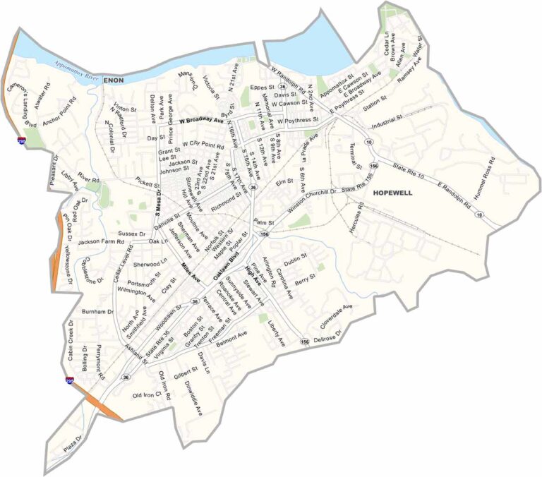 Hopewell City Map, Virginia - US County Maps