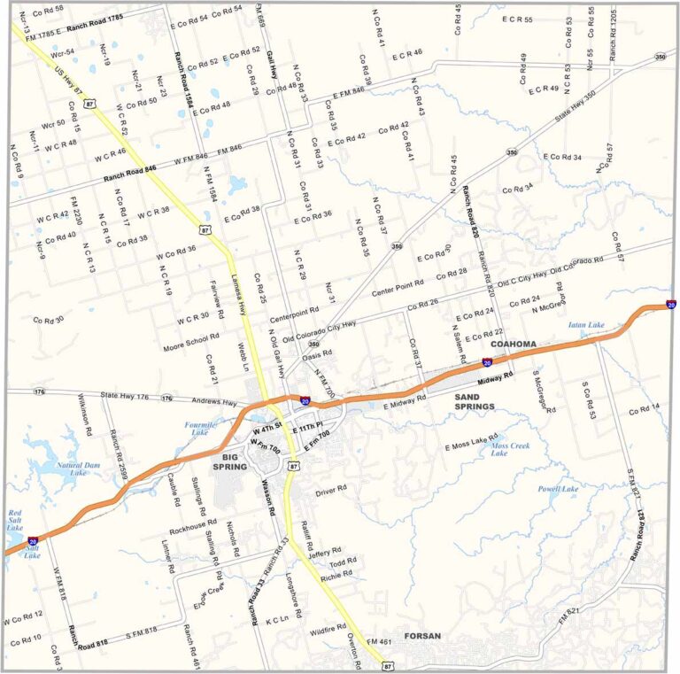 Howard County Map, Texas - US County Maps