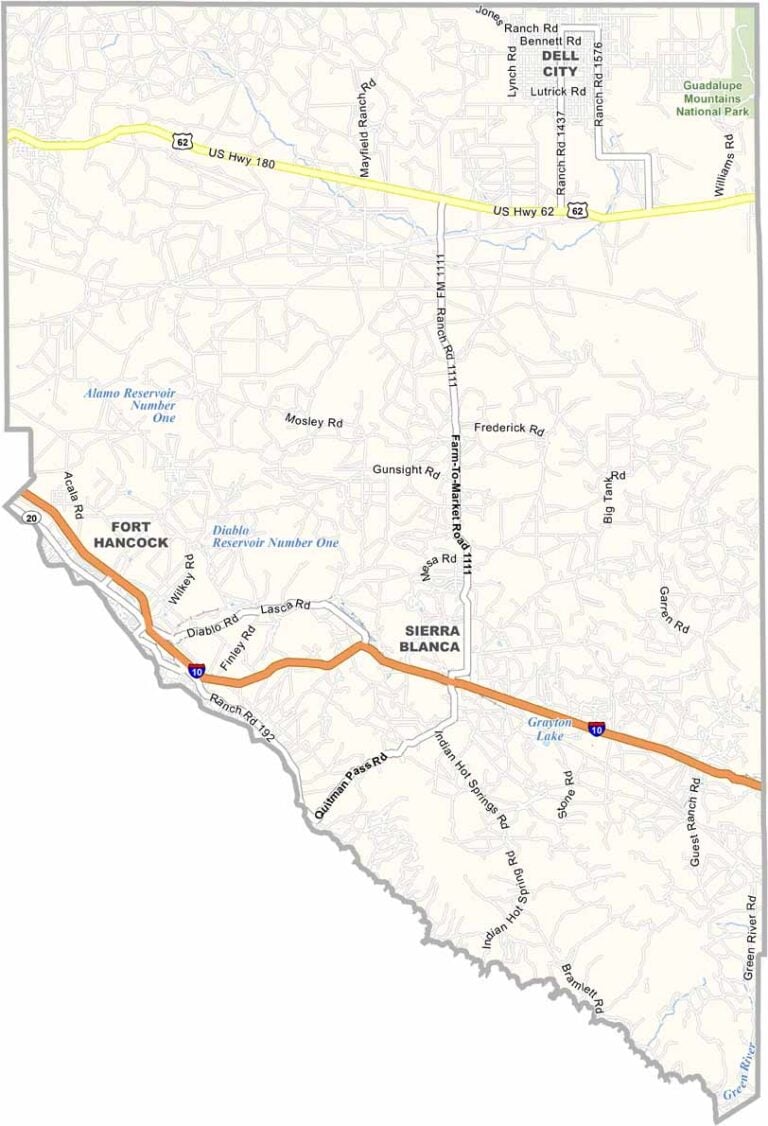 Hudspeth County Map, Texas - US County Maps