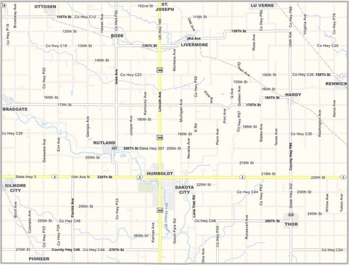 Humboldt County Map, Iowa - US County Maps