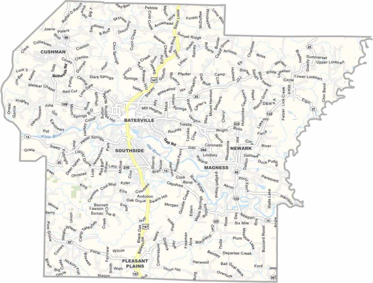 Independence County Map, Arkansas - US County Maps