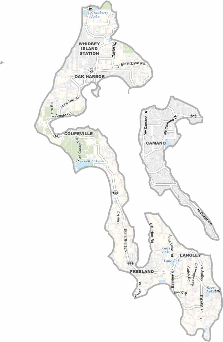 Island County Map, Washington - US County Maps