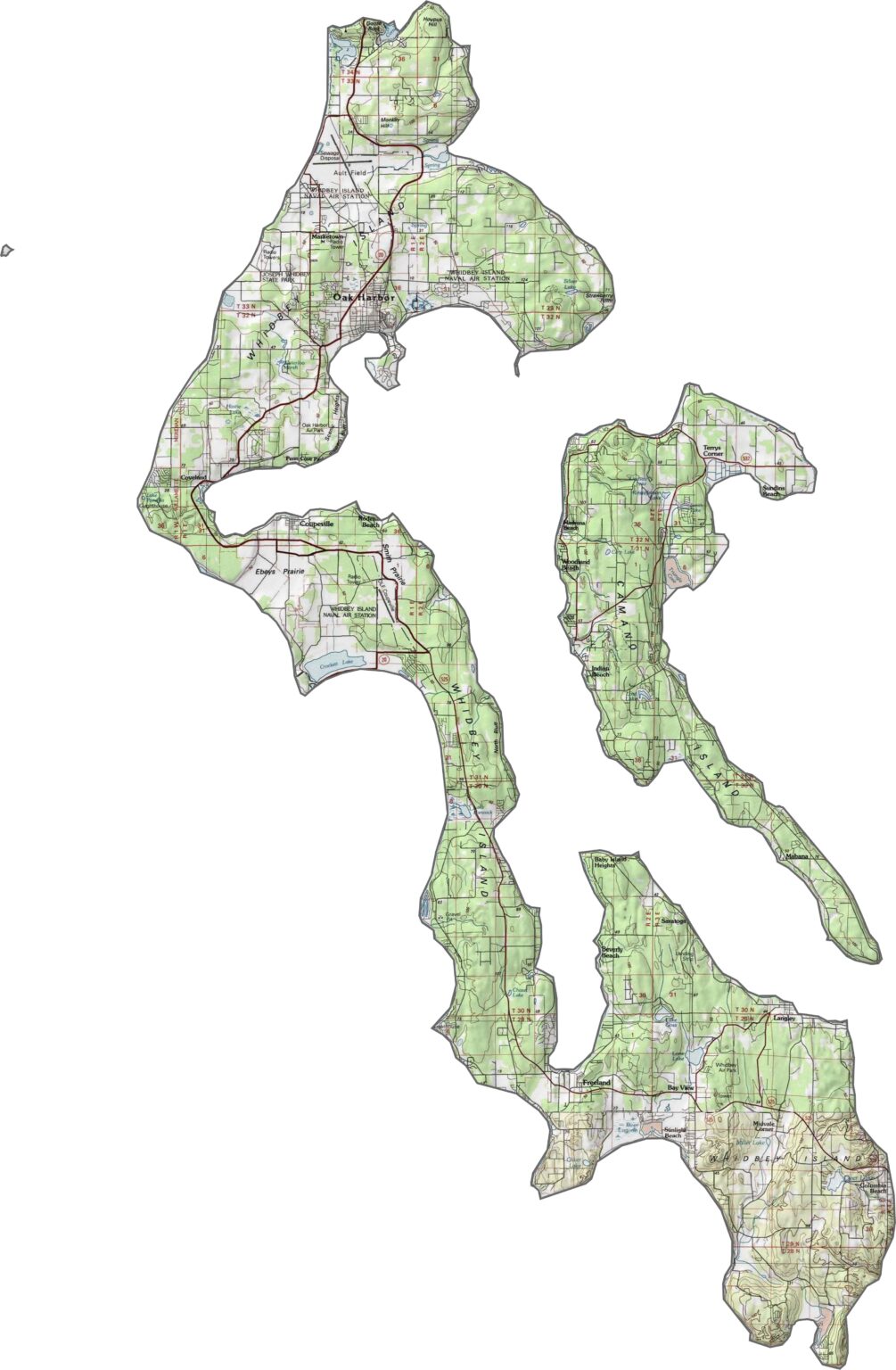 Island County Map, Washington - US County Maps