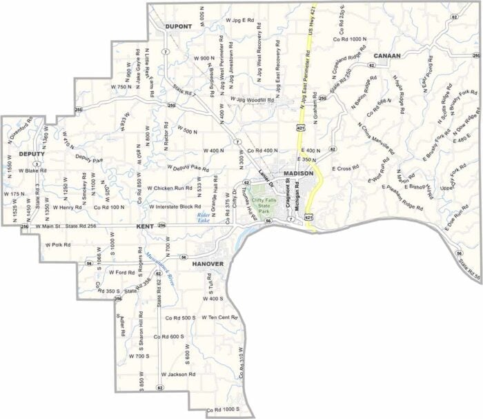 Clark County Map, Indiana - US County Maps