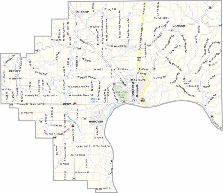 Clark County Map, Indiana - US County Maps