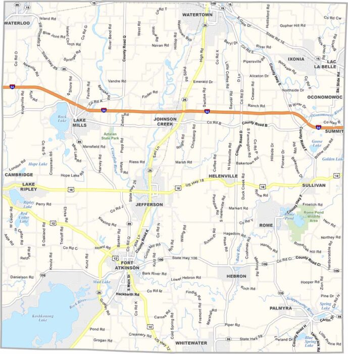 Rock County Map, Wisconsin - US County Maps