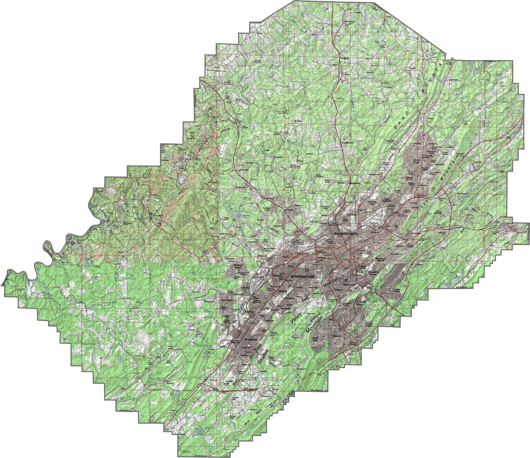 Jefferson County Map, Alabama - US County Maps