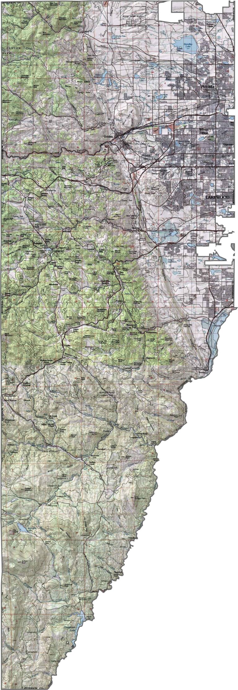 Jefferson County Map, Colorado - US County Maps