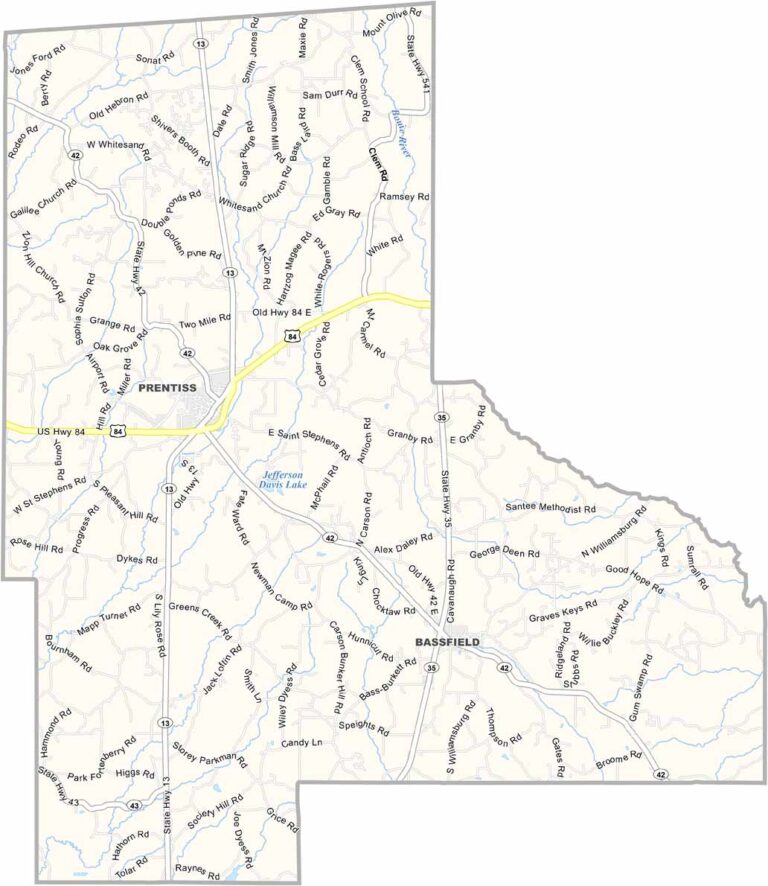 Jefferson Davis County Map, Mississippi - US County Maps