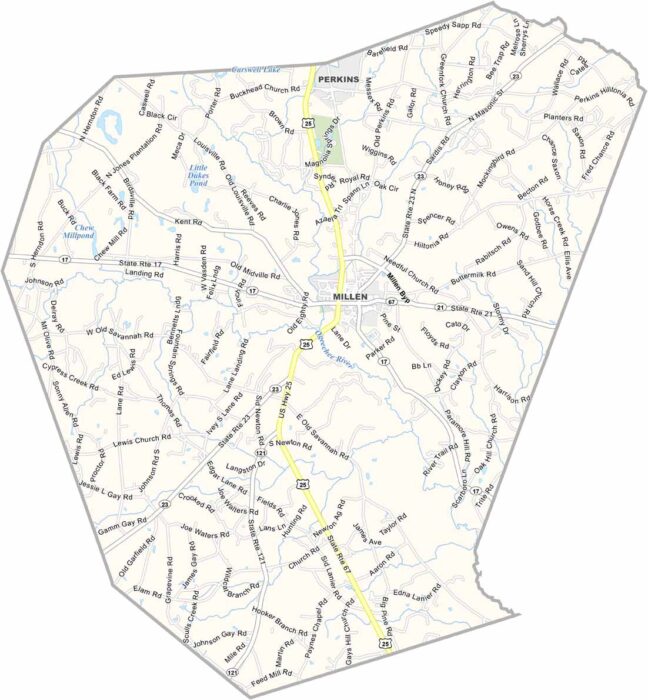 Jenkins County Map, Georgia - US County Maps