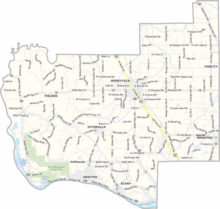 Jersey County Map, Illinois - US County Maps