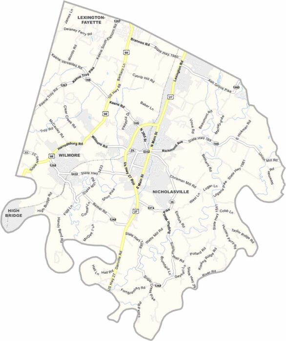 Jessamine County Map, Kentucky - US County Maps