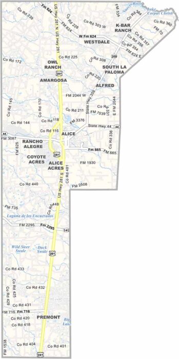 Nueces County Map, Texas - US County Maps