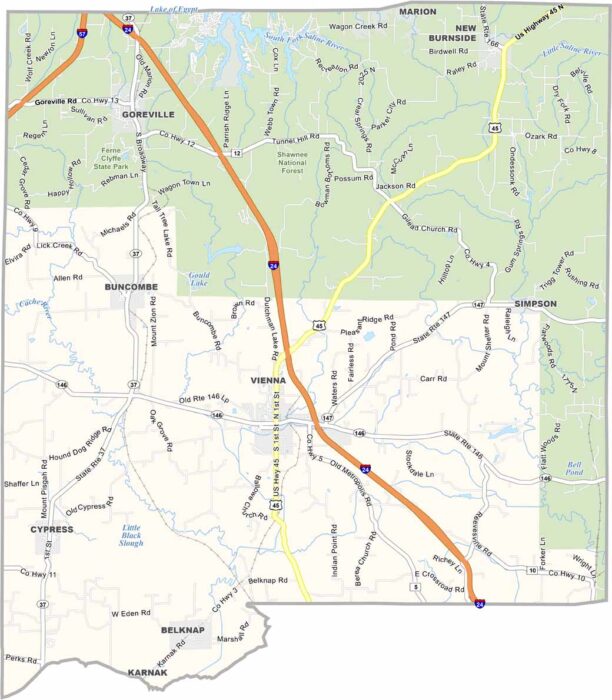 Johnson County Map, Illinois - US County Maps