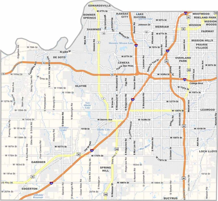 Johnson County Map, Kansas - US County Maps