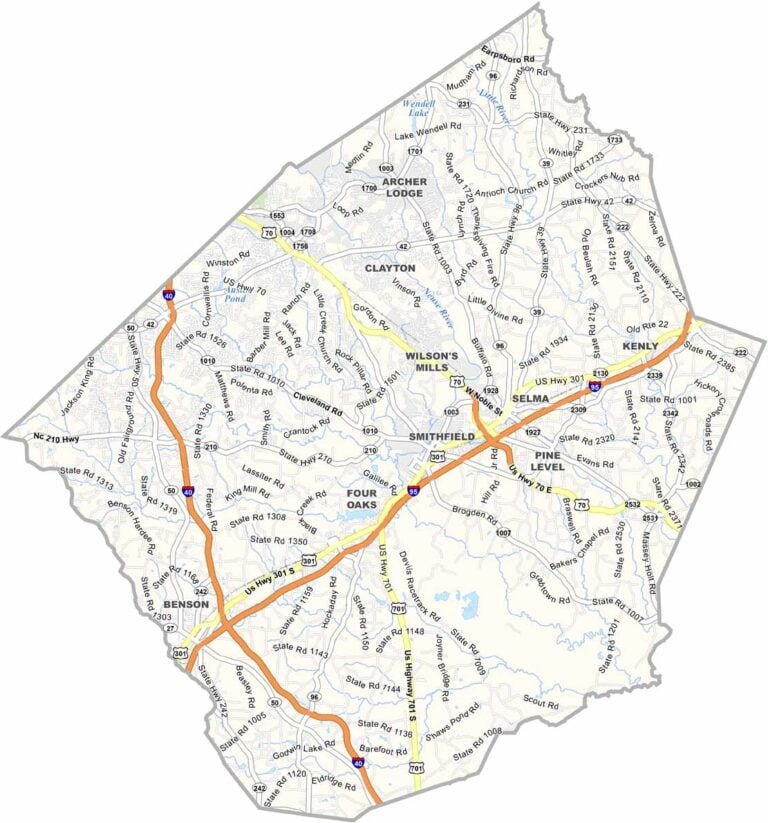 Wayne County Map, North Carolina - US County Maps