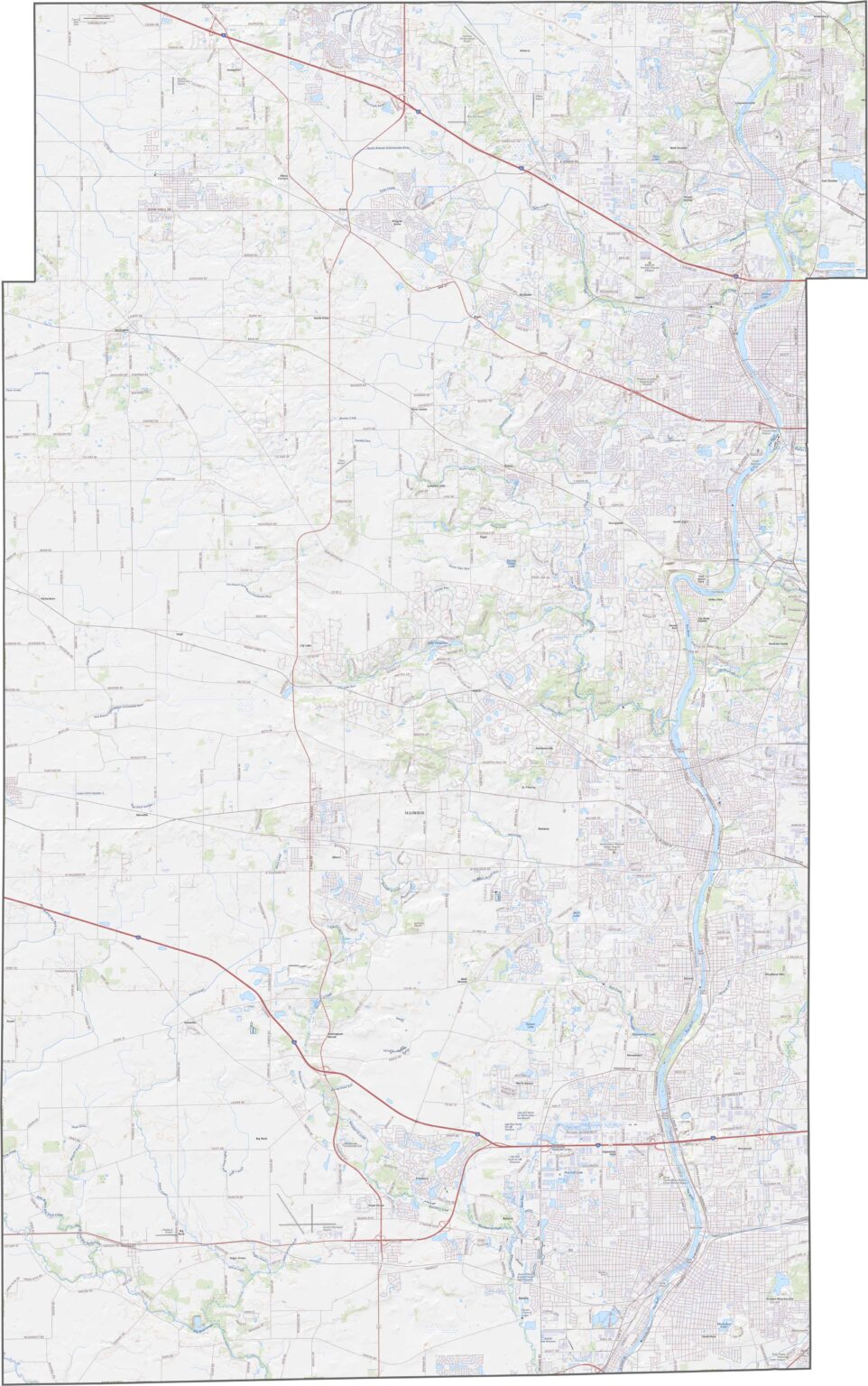 Kane County Map, Illinois - US County Maps