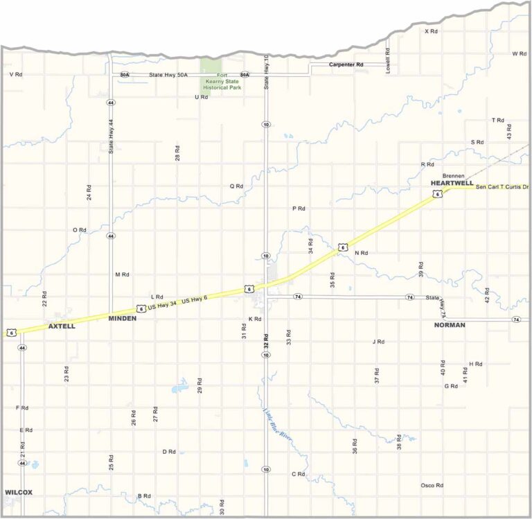 Kearney County Map, Nebraska - US County Maps