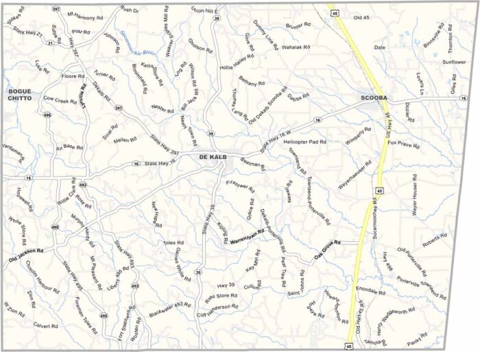 Kemper County Map, Mississippi - US County Maps