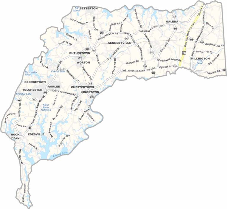 Kent County Map, Delaware - US County Maps