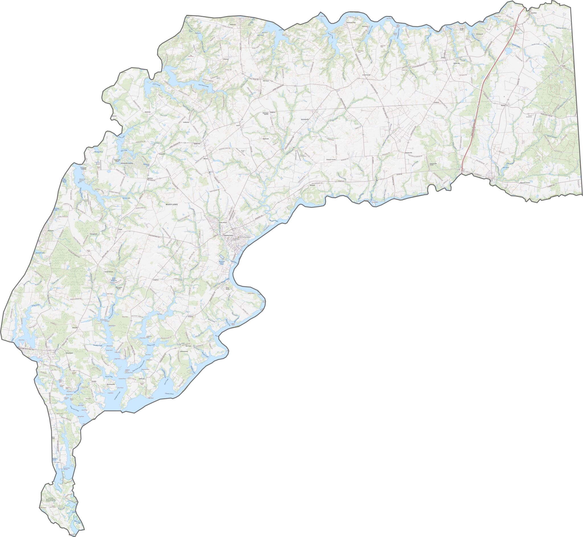 Kent County Map, Maryland - US County Maps
