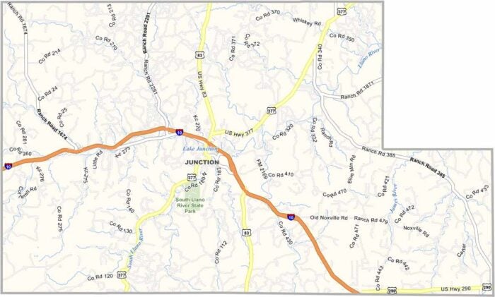 Kimble County Map, Texas - US County Maps