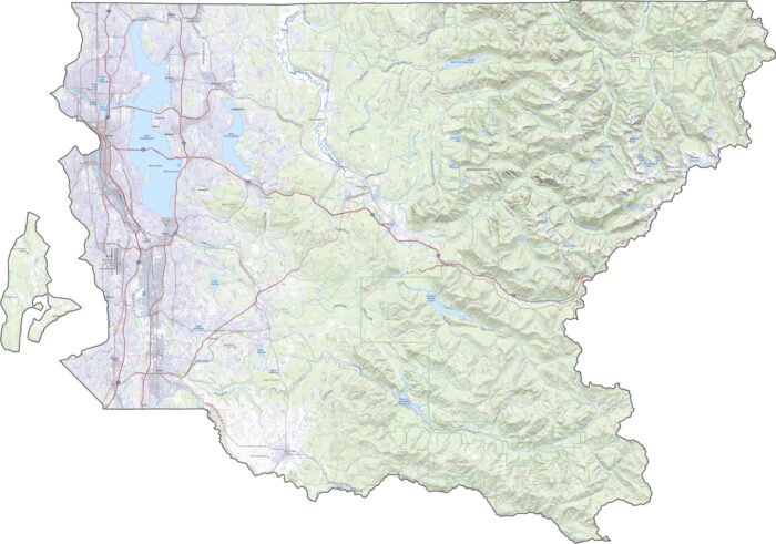 King County Map, Washington - US County Maps