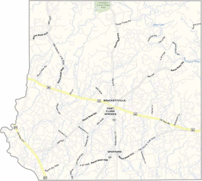 Kinney County Map, Texas - US County Maps