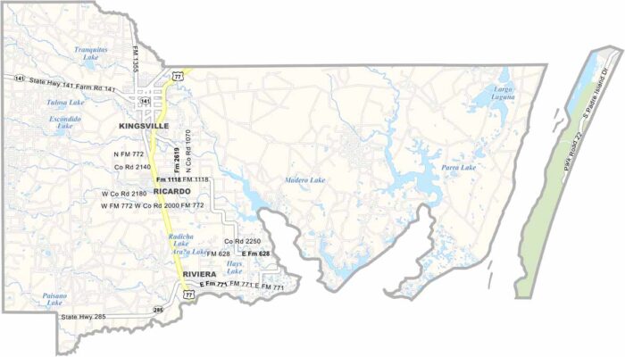 Kleberg County Map, Texas - US County Maps