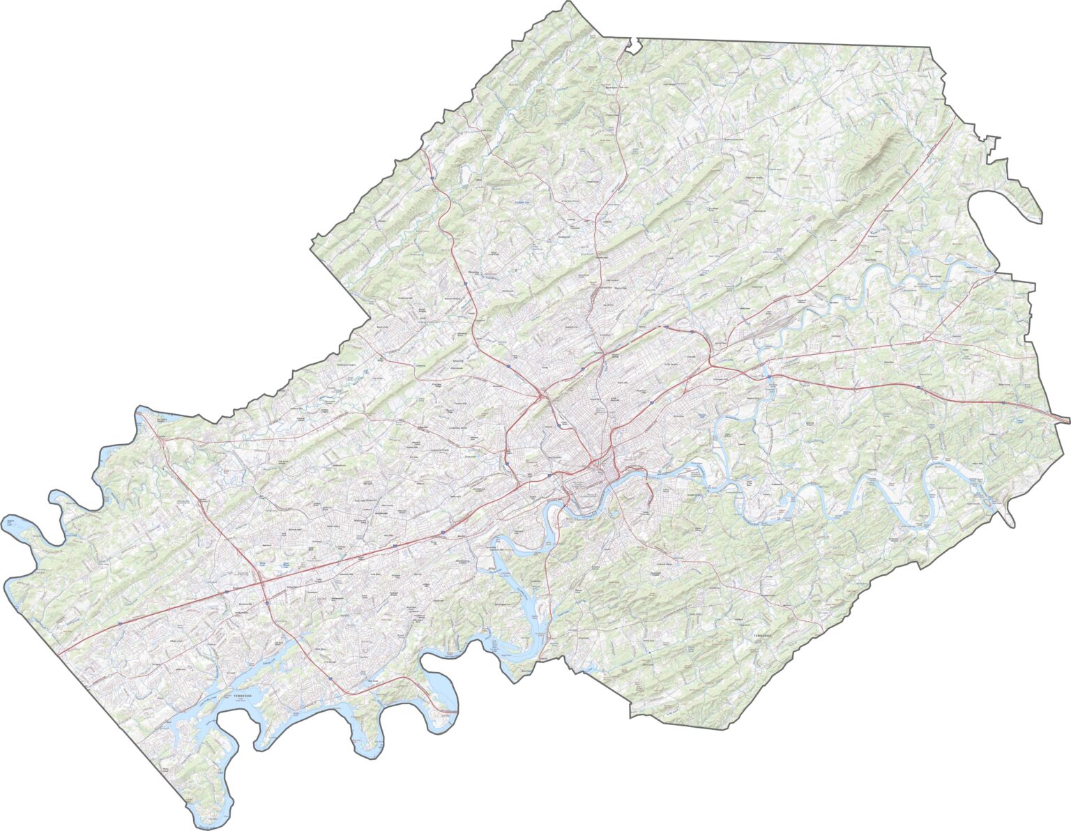 Knox County Map, Tennessee - US County Maps
