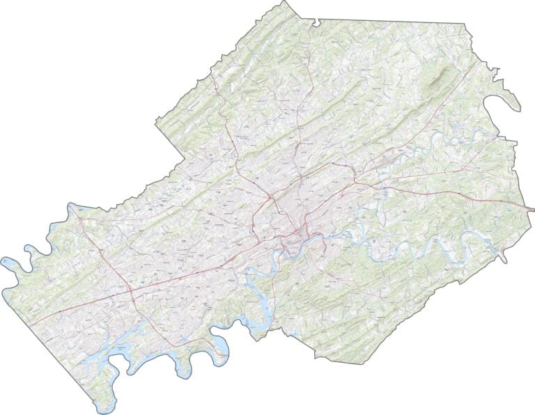 Knox County Map, Tennessee - US County Maps
