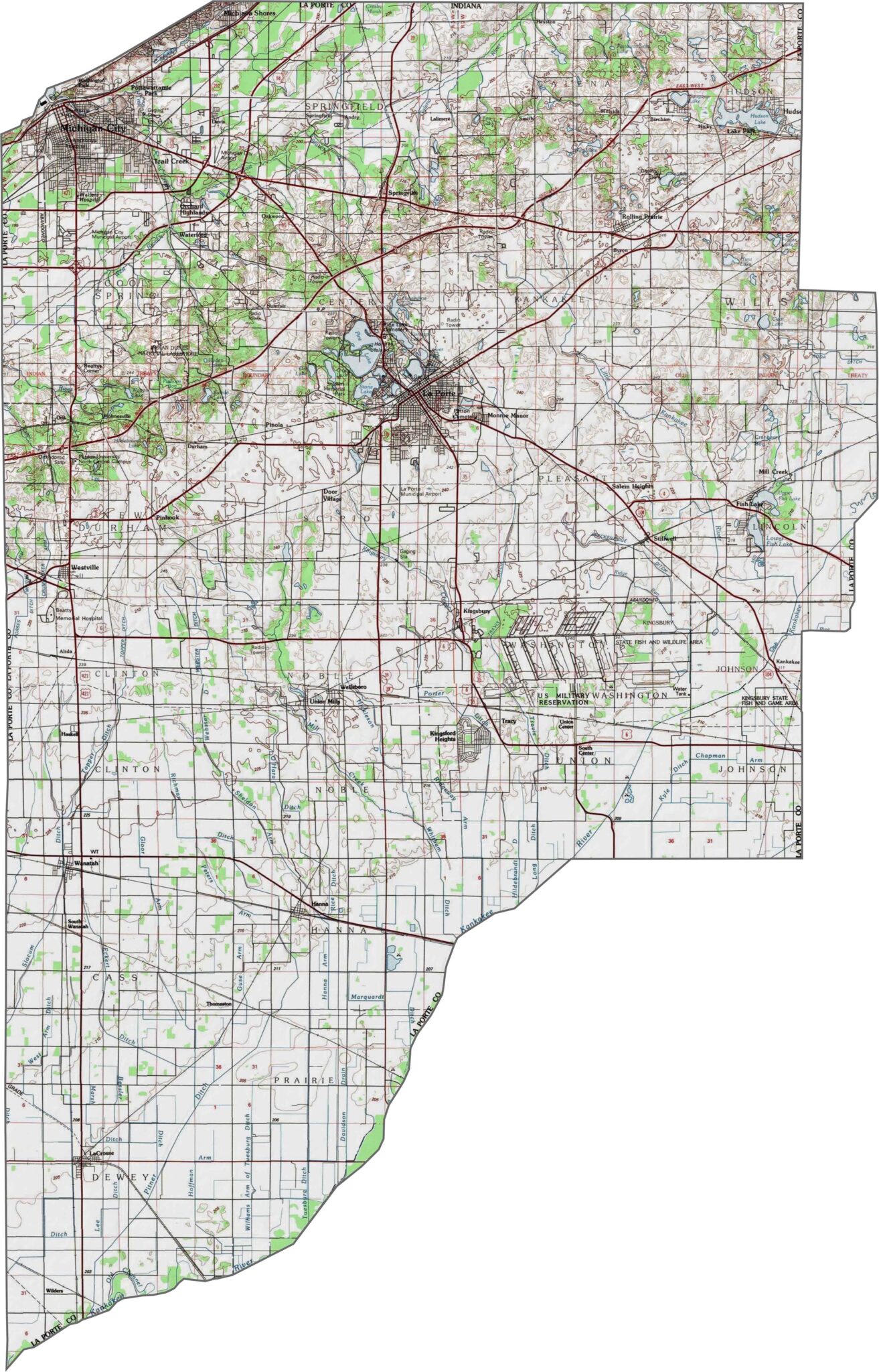 LaPorte County Map, Indiana - US County Maps