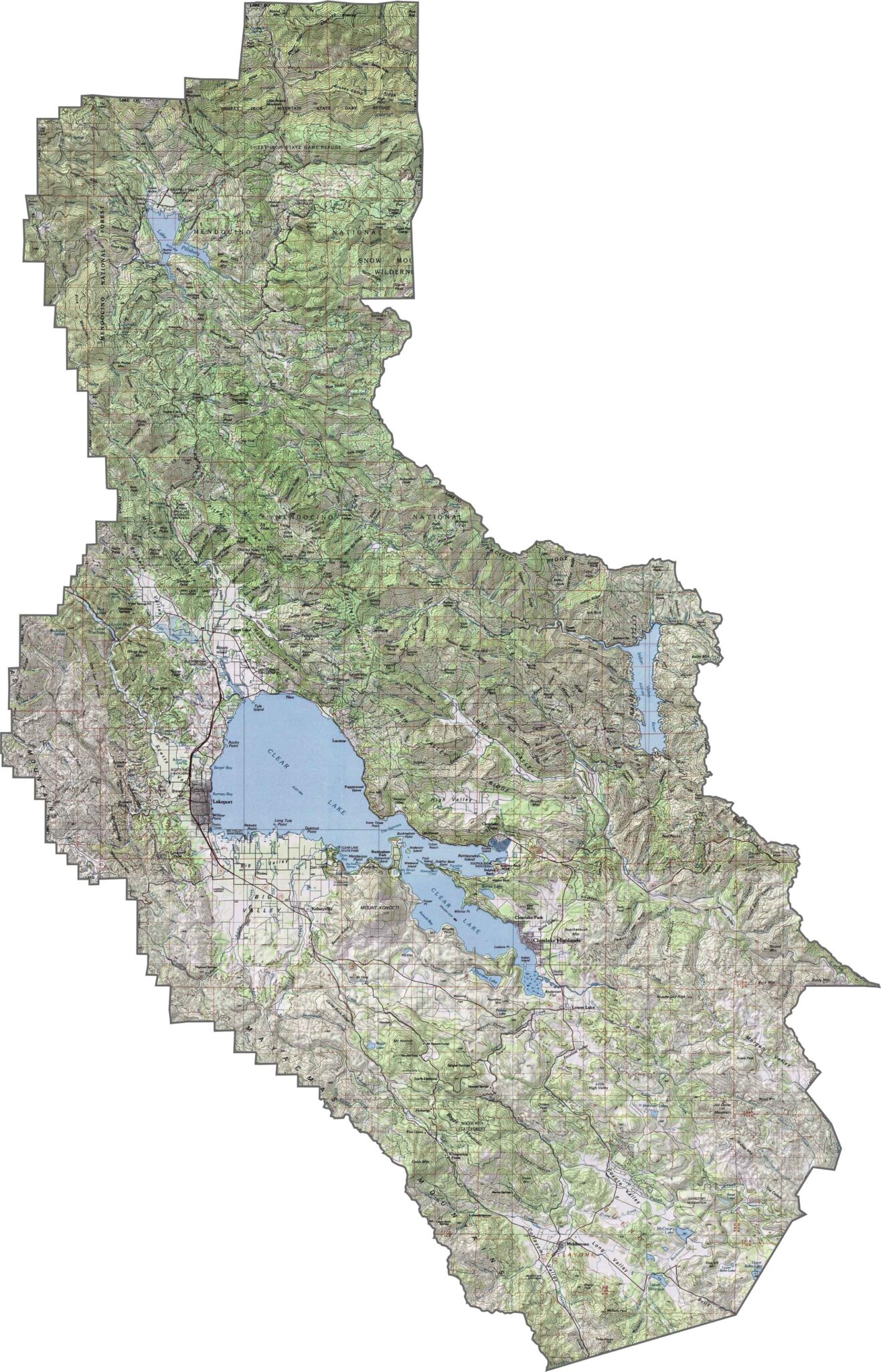 Lake County Map, California - US County Maps